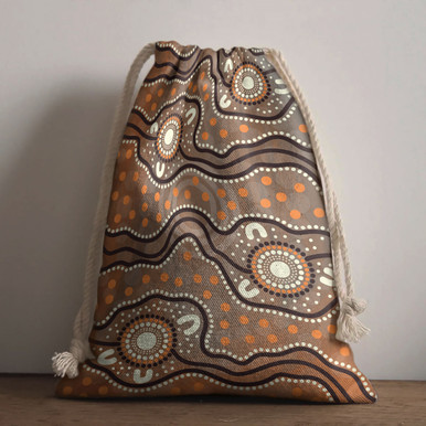 Australia Aboriginal Drawstring Bag - Aboriginal dot design background Bag