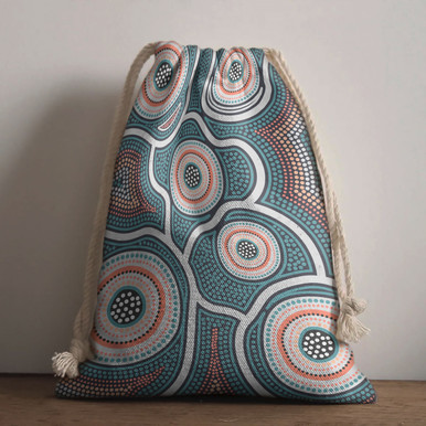 Australia Aboriginal Drawstring Bag - Aboriginal Dot Design Artwork ...