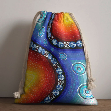 Australia Aboriginal Drawstring Bag - Illustration based on aboriginal ...