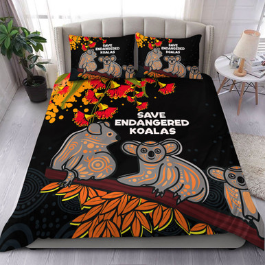 Australia Koala Bedding Set - Aboriginal Save Endangered Koalas Red ...