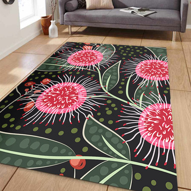 Australia Flowers Aboriginal Area Rug - Aboriginal Style Australian ...