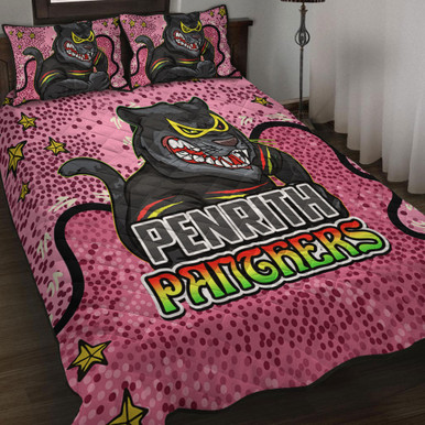 Penrith Panthers Custom Quilt Bed Set - Team With Dot And Star Patterns ...