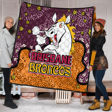 Brisbane Broncos Custom Quilt - Team With Dot And Star Patterns For ...
