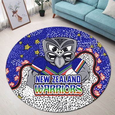 New Zealand Warriors Custom Round Rug - Team With Dot And Star Patterns ...