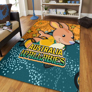 Australia Wallabies Custom Area Rug - Team With Dot And Star Patterns ...