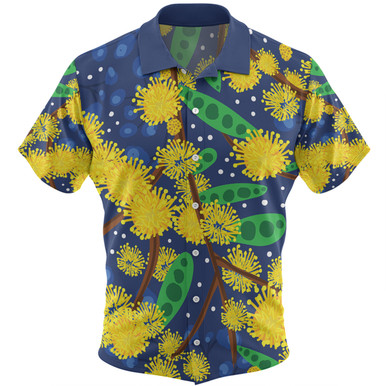 Australia Aboriginal Hawaiian Shirt - Australian Yellow Wattle Flower ...