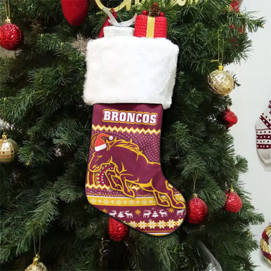 Brisbane Broncos Christmas Stocking - Ugly Xmas And Aboriginal Patterns ...