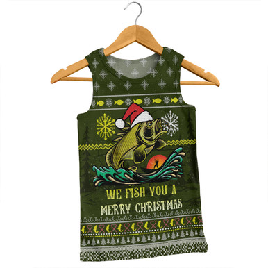 Australia Christmas Fishing Custom Men Singlet - We Fish You A Merry ...