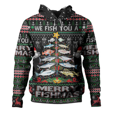 Australia Christmas Fishing Hoodie - Merrry Fishmas Fishing Rod ...