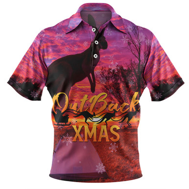Australia Christmas Kangaroo Camping Polo Shirt - Aussie Outback Merry ...