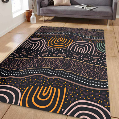 Australia Aboriginal Area Rug - Indigenous Art Background Area Rug