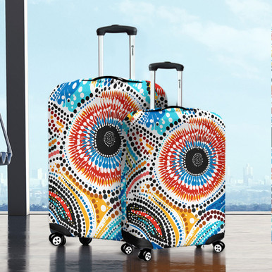 Australia Aboriginal Luggage Cover - Traditional Australian Aboriginal ...