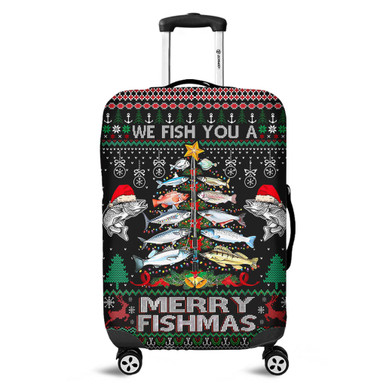 Australia Christmas Fishing Luggage Cover - Merrry Fishmas Fishing Rod ...