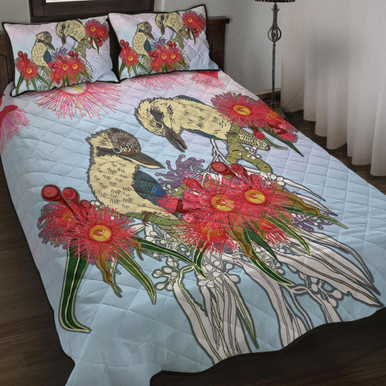 Australia Kookaburra Quilt Bed Set - Couple Kookaburra With Eucalyptus ...
