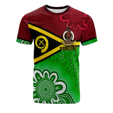 Vanuatu T-Shirt - Custom Vanuatu Seal With Aboriginal Patterns Style