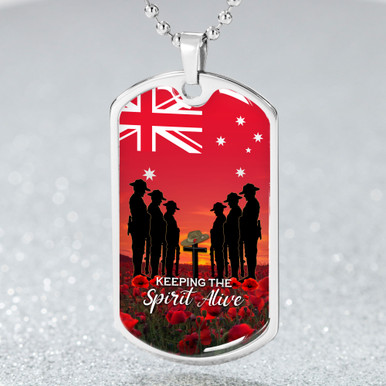 Australia Anzac Day Dog Tag Australian Red Ensign