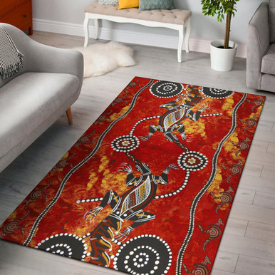 Australia Aboriginal Inspired Area Rug - Crocodile And Kangaroo ...