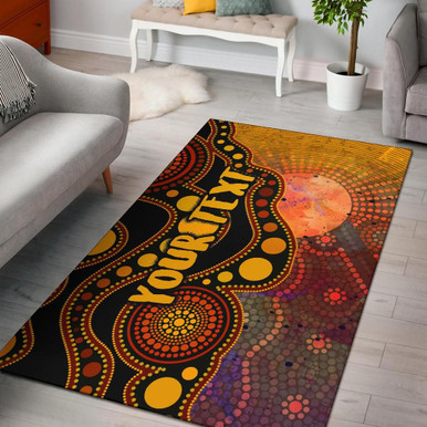 [Custom] Australia Aboriginal Area Rug - Australia Indigenous Flag ...