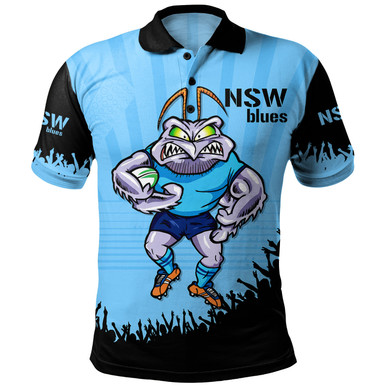 New South Wales Blues Polo Shirt Custom State Of Origin 2024 Go Mighty ...