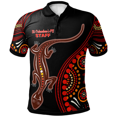 St. Columban's PS STAFF Polo Shirt - Aboriginal Inspired Lizard With ...