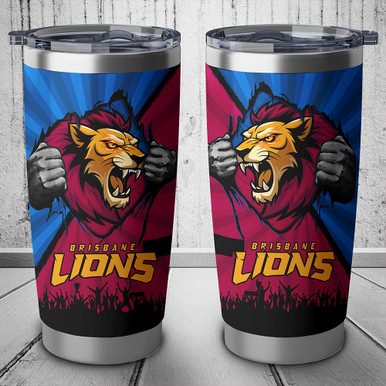 Brisbane Lions Tumbler Breaking Through Fan Design