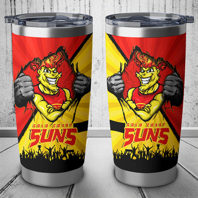 Gold Coast SUNS Tumbler Breaking Through Fan Design