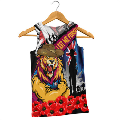 Brisbane Lions Men Singlet Anzac Day Honor United In Spirit