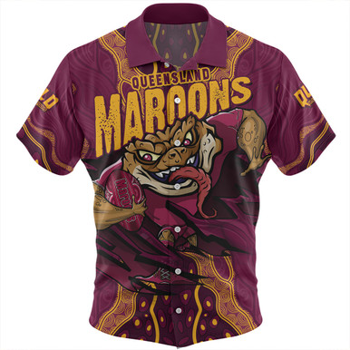 Queensland Maroons Hawaiian Shirt Maroon Venom QLD Strikeforce
