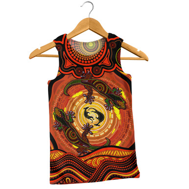 Indigenous Australian Aboriginal Men Singlet Gecko Dreaming Spirit ...