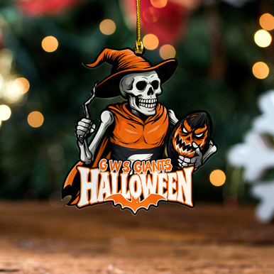GWS GIANTS Wood Acrylic Ornament Wicked Halloween Skeleton Spirit