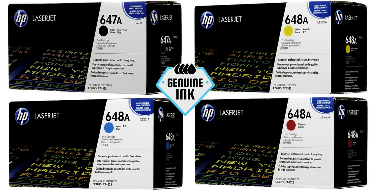 HP 647A 648A SET | CE260A, CE261A, CE262A, CE263A | Original HP Toner Cartridges - Black, Cyan ...
