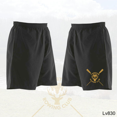 Lambton RC black LV830 black shorts embroidered Badge - dtfprintingdirect