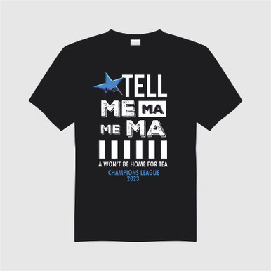 Newcastle Tell me ma Champions league adults TSHIRT BLACK - dtfx.co.uk