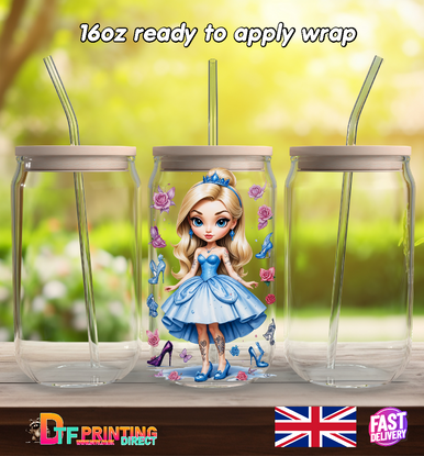 snow white tattoo princes 16oz libby cup wrap uvdtf easy to apply sticker - dtfprintingdirect