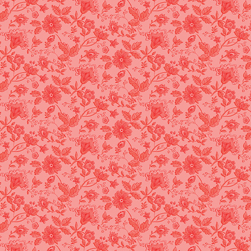 Rose Brocade Dark Peach Floral - MK Quilts