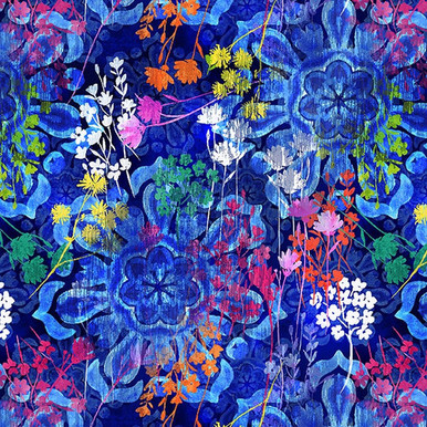 Chantal Navy Medallion - MK Quilts