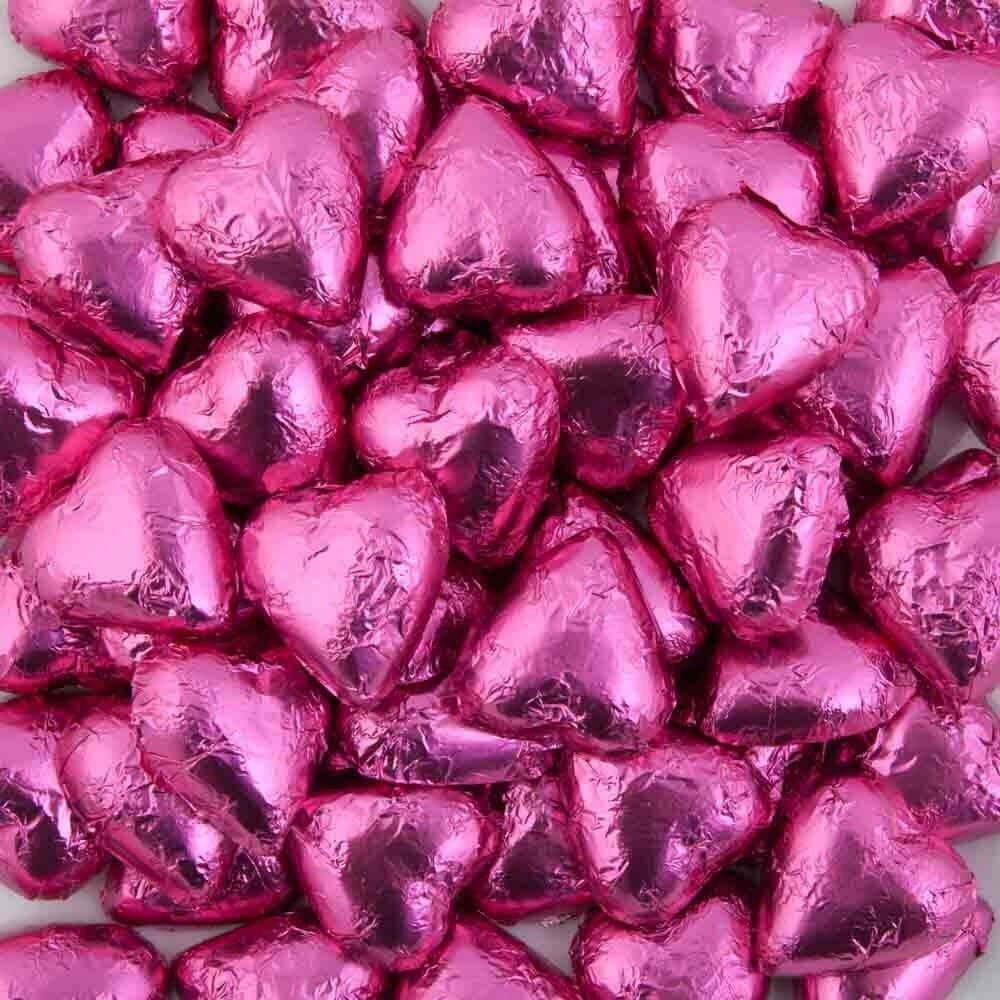 Pale Pink chocolate heart individually wrapped | Confectionery World