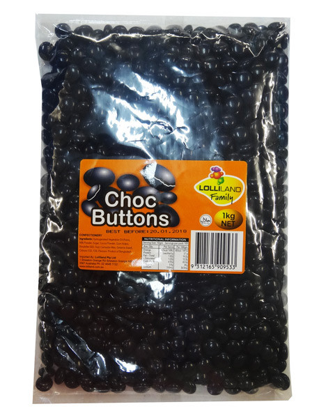Choc Buttons green 1kg | Confectionery World