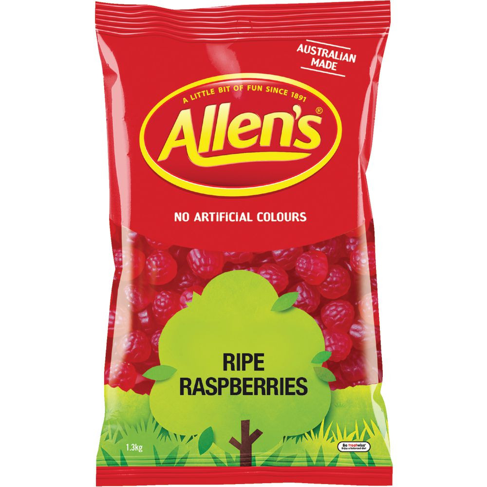 Allens Ripe Raspberries 1.3kg | Confectionery World