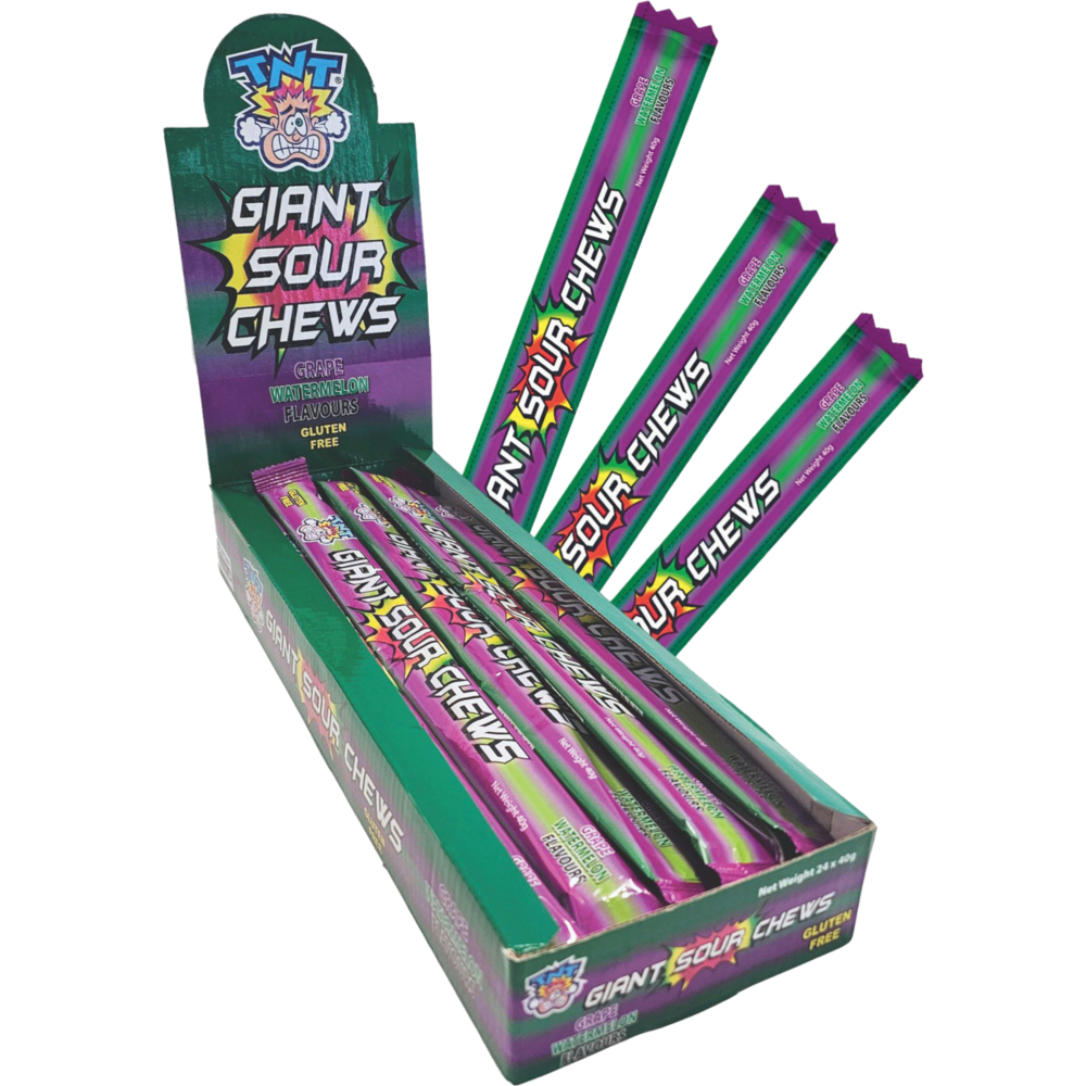 Giant Sour Chews Grape Watermelon | Confectionery World