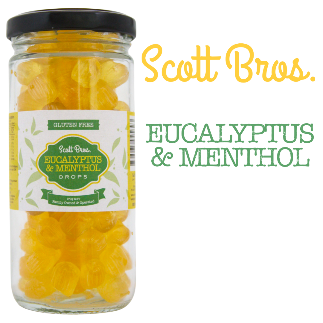 Eucalyptus & Menthol Drops 170g Scott Bros. | Confectionery World