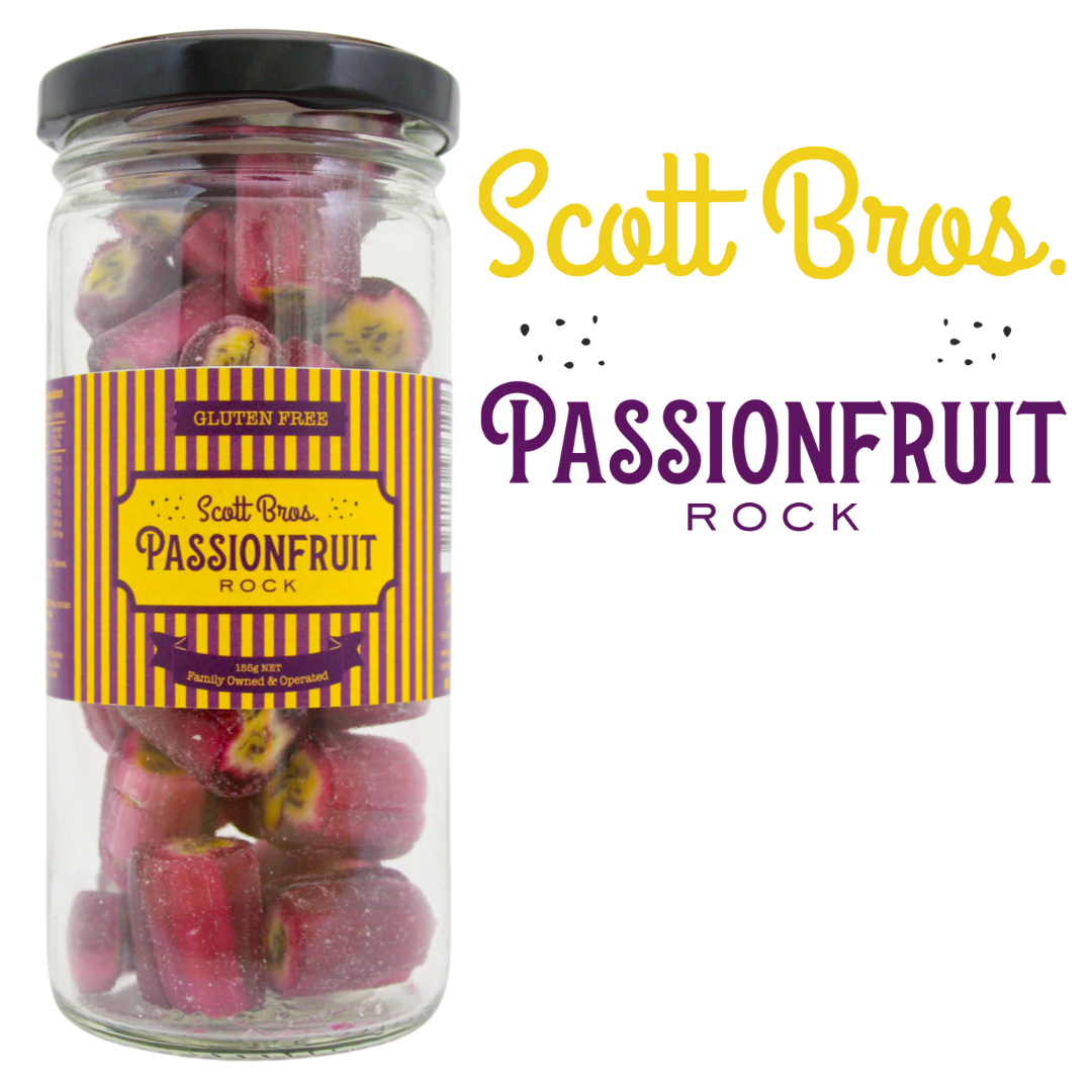 Passionfruit Rocks 155g Scott Bros. | Confectionery World
