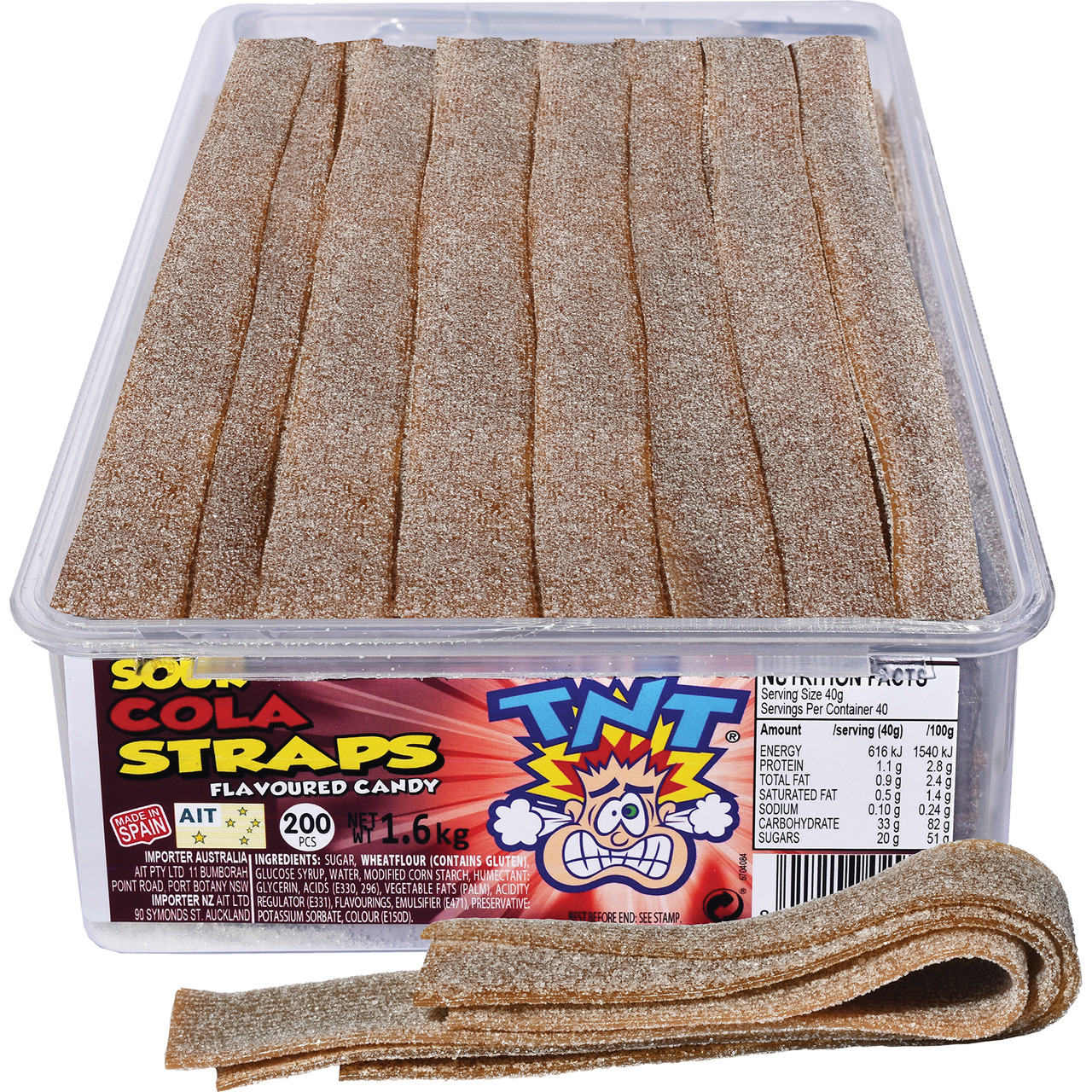 AIT TNT Cola plain sour straps 200 | Confectionery World