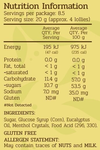 Eucalyptus & Menthol Drops 170g Scott Bros. | Confectionery World