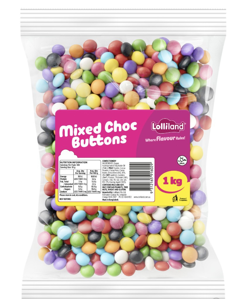 Choc Rocks mixed 1kg | Confectionery World