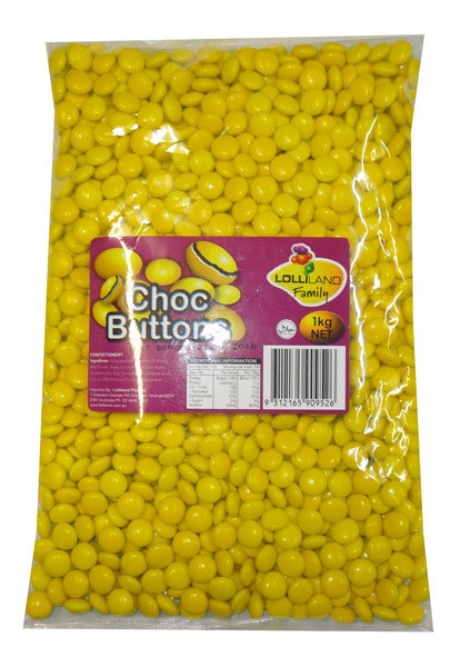 Choc Buttons red 1kg | Confectionery World