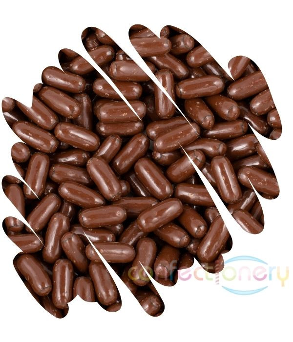Milk chocolate liqourice bullets 1kg | Confectionery World