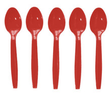 Red Plastic Spoons | Confectionery World