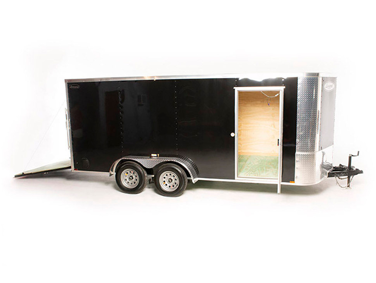 7x16 Cargo Trailer – Enclosed V-Nose with Ramp Door, Tandem Axles, and ...