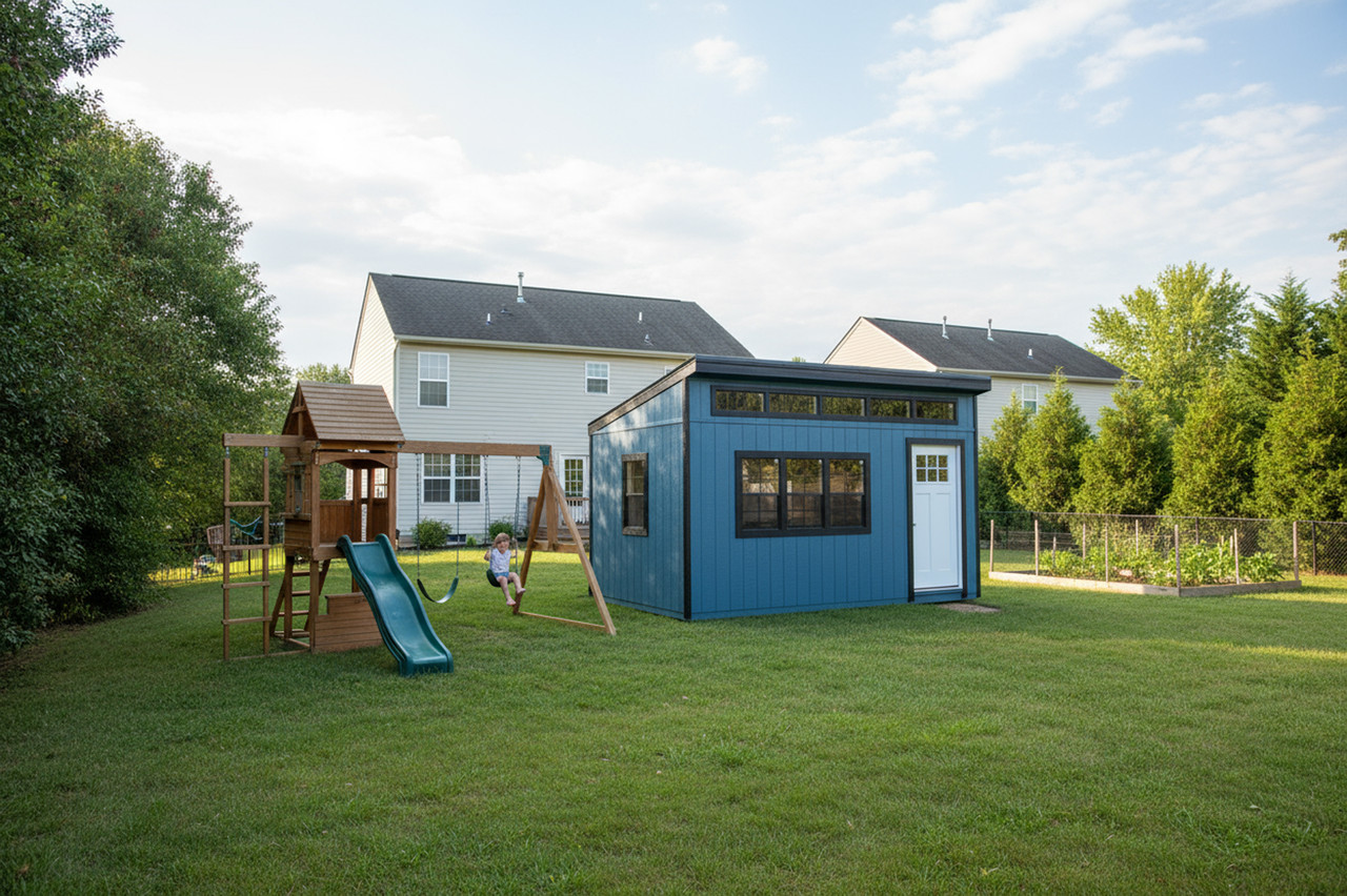 Durable 10x16 Studio Shed with Sturdy LP Smart Side and Shingle Roof